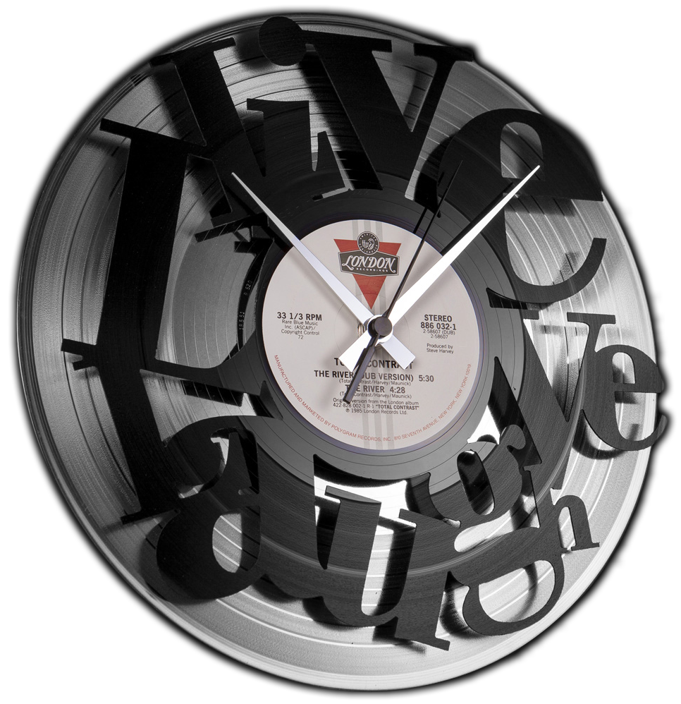 DISCOCLOCK WANDUHR VINYL DOUBLE DD007SB auf www.laclock.de ...